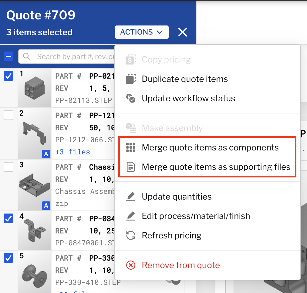Setting up line items