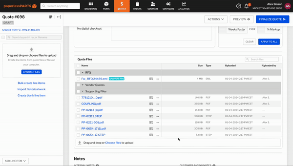 Setting up line items