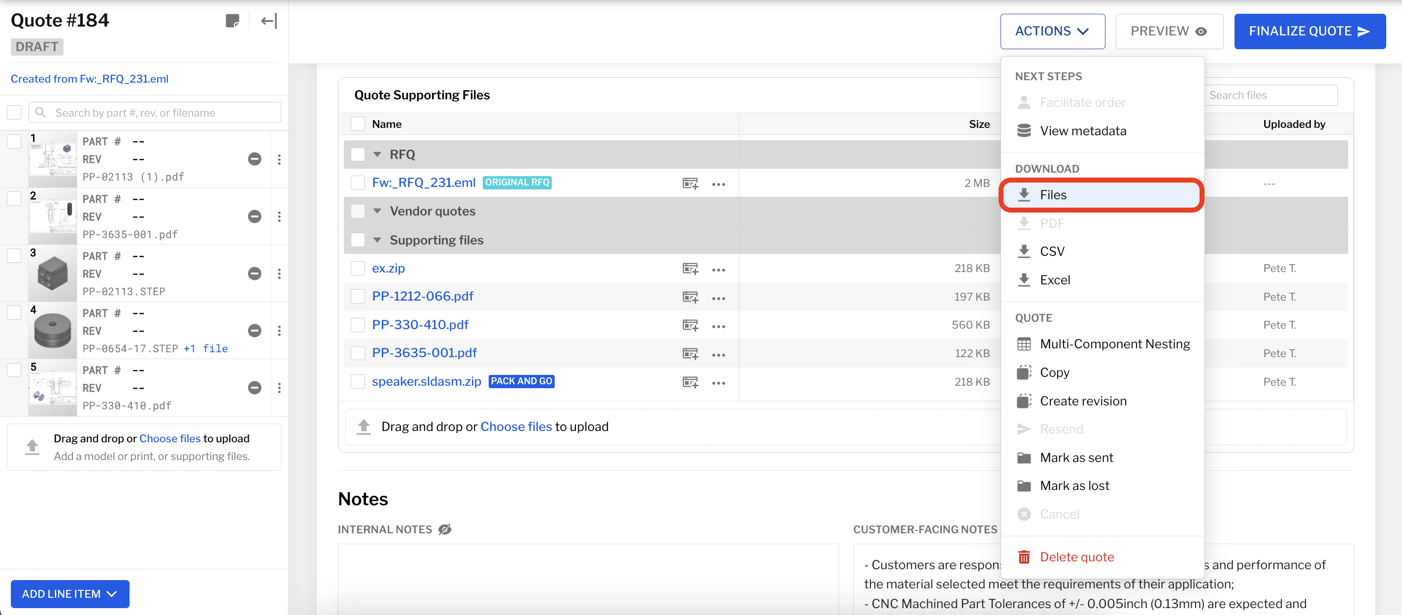 Paperless Parts Knowledge Base