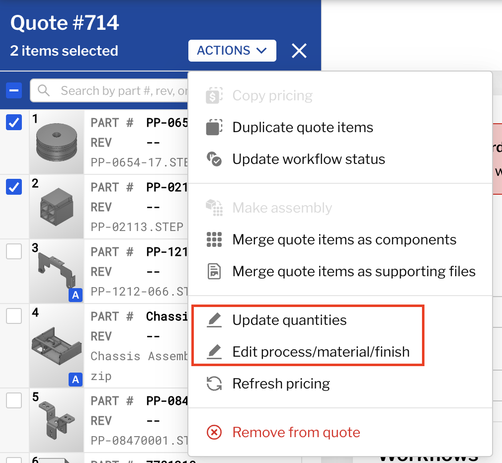 Setting up line items