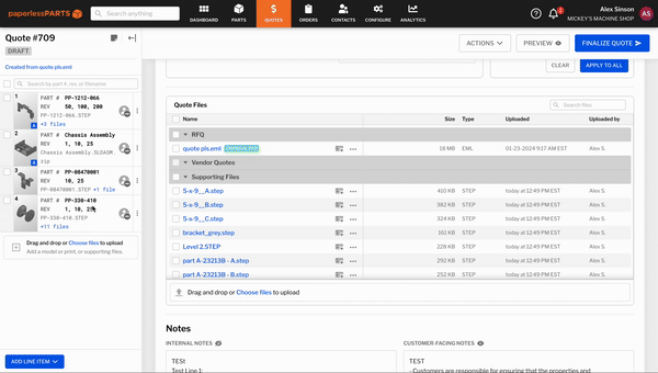 Setting up line items