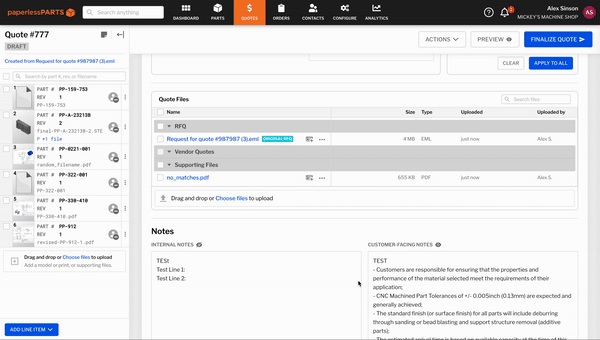 Setting up line items